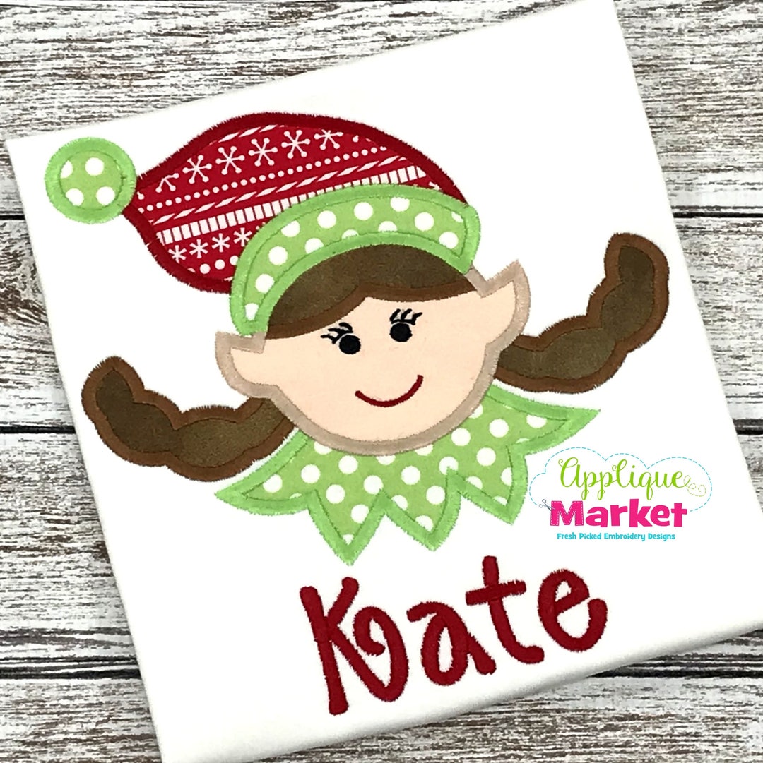Machine Embroidery Design Applique Elf Girl INSTANT DOWNLOAD - Etsy