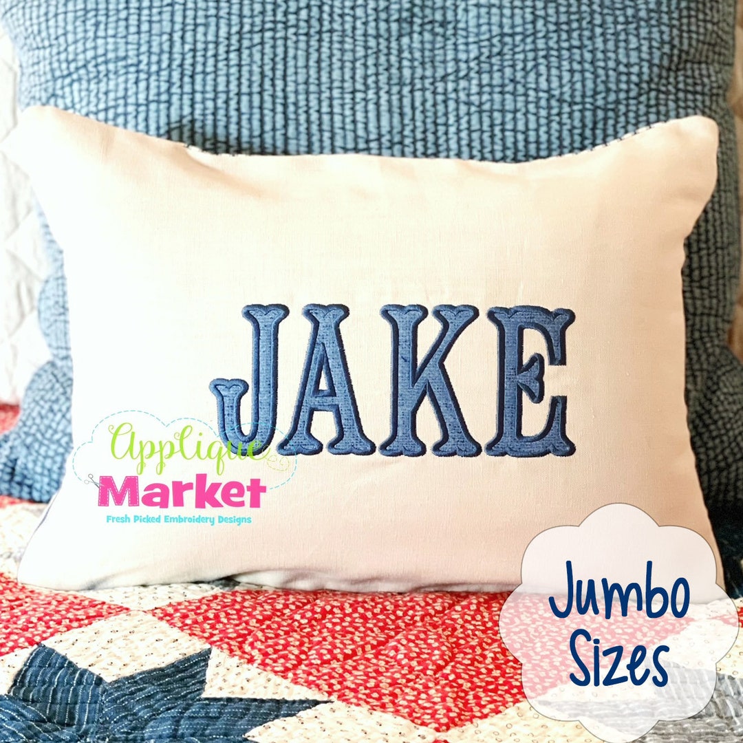 Machine Embroidery Design Fishtail Applique Satin Alphabet JUMBO Sizes ...