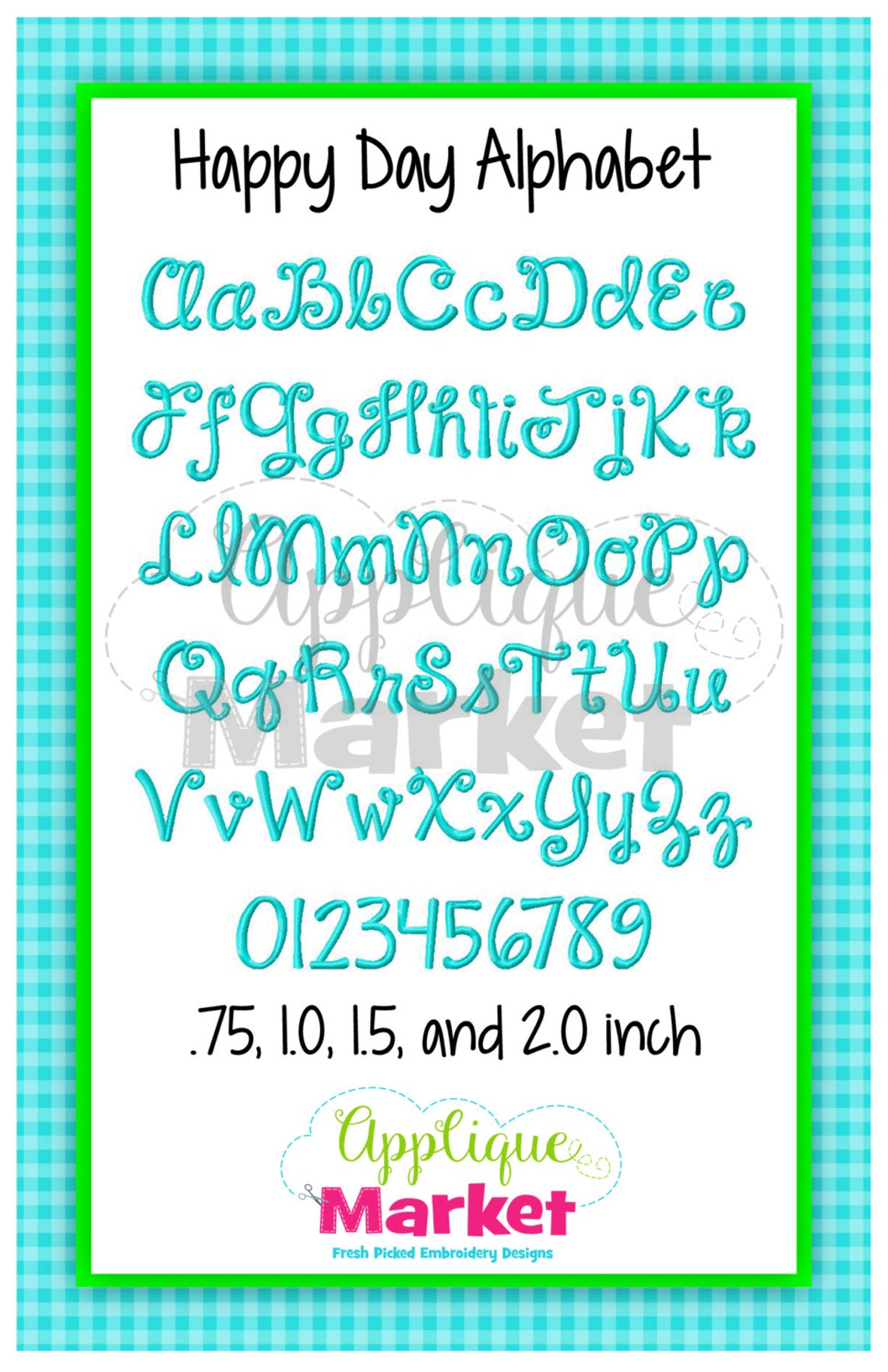 Machine Embroidery Design Happy Day Alphabet Font INSTANT - Etsy
