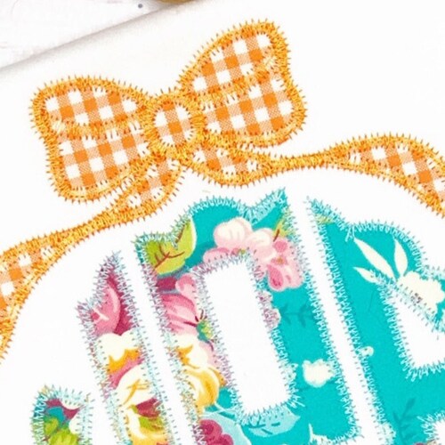 Machine Embroidery Design Bow Monogram Topper Zig Zag INSTANT | Etsy