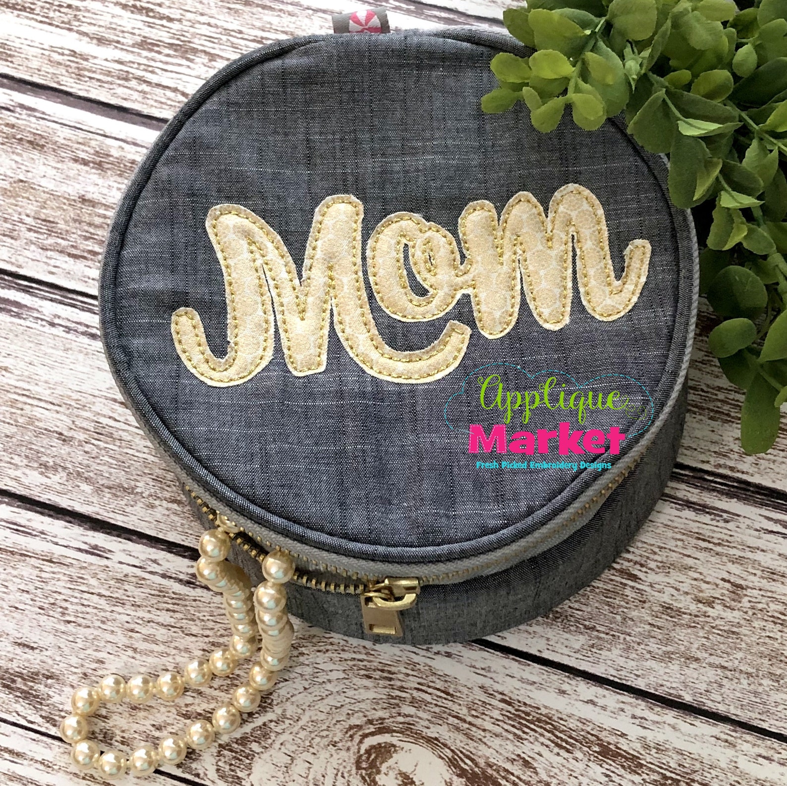 Machine Embroidery Design Mom Cursive Bean Stitch Applique - Etsy