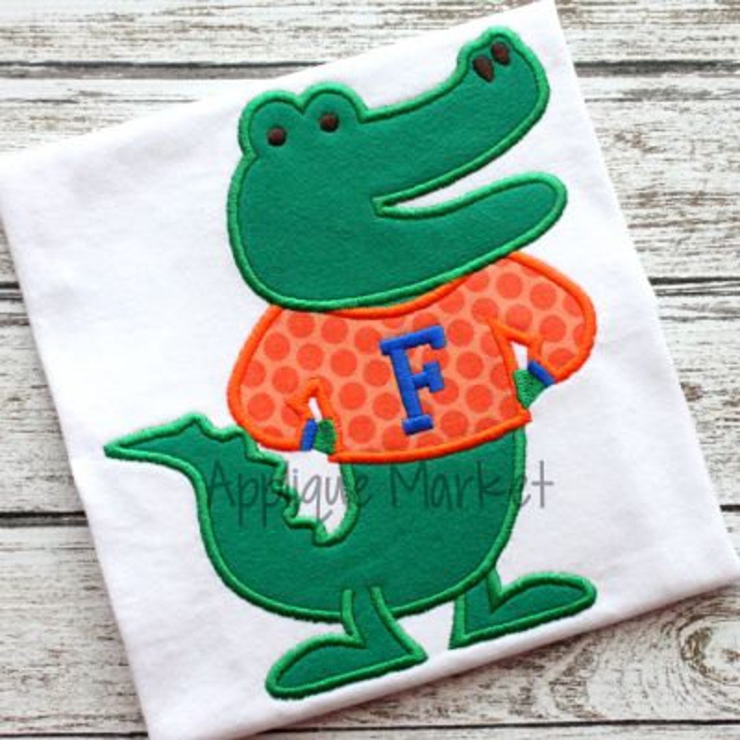 Machine Embroidery Design Applique Gator Standing INSTANT DOWNLOAD - Etsy