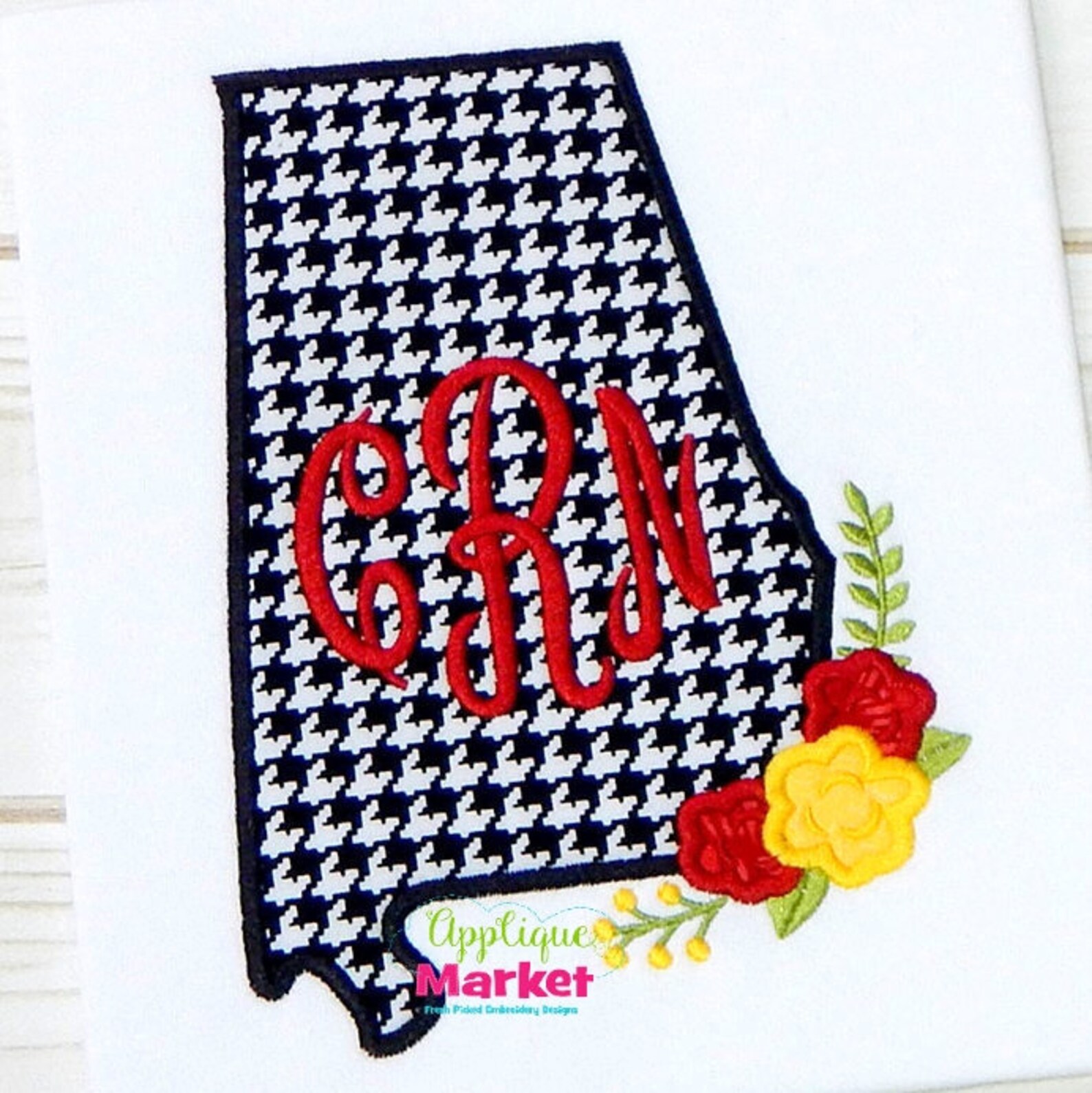Machine Embroidery Design Embroidery Alabama Flowers Applique - Etsy