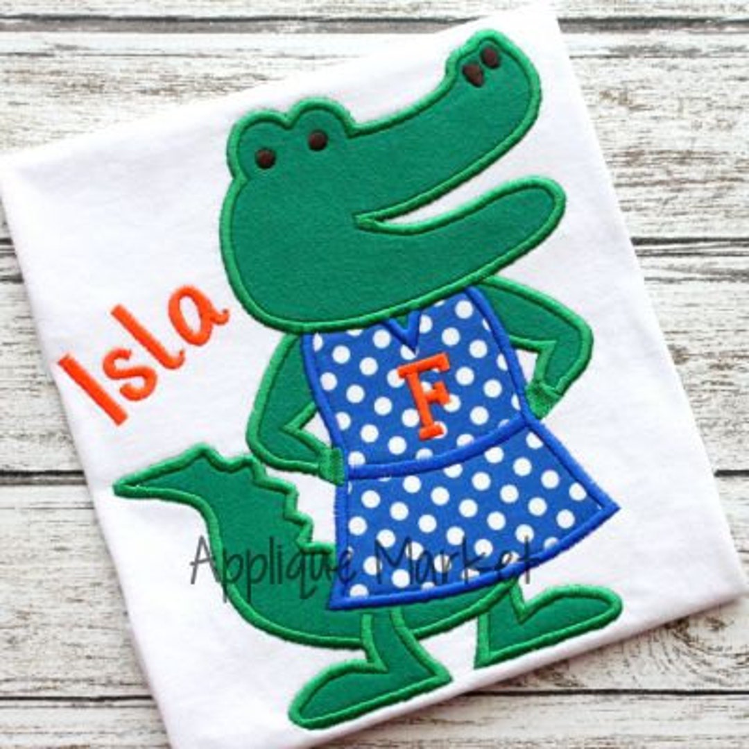 Machine Embroidery Design Applique Gator Girl Standing INSTANT DOWNLOAD ...