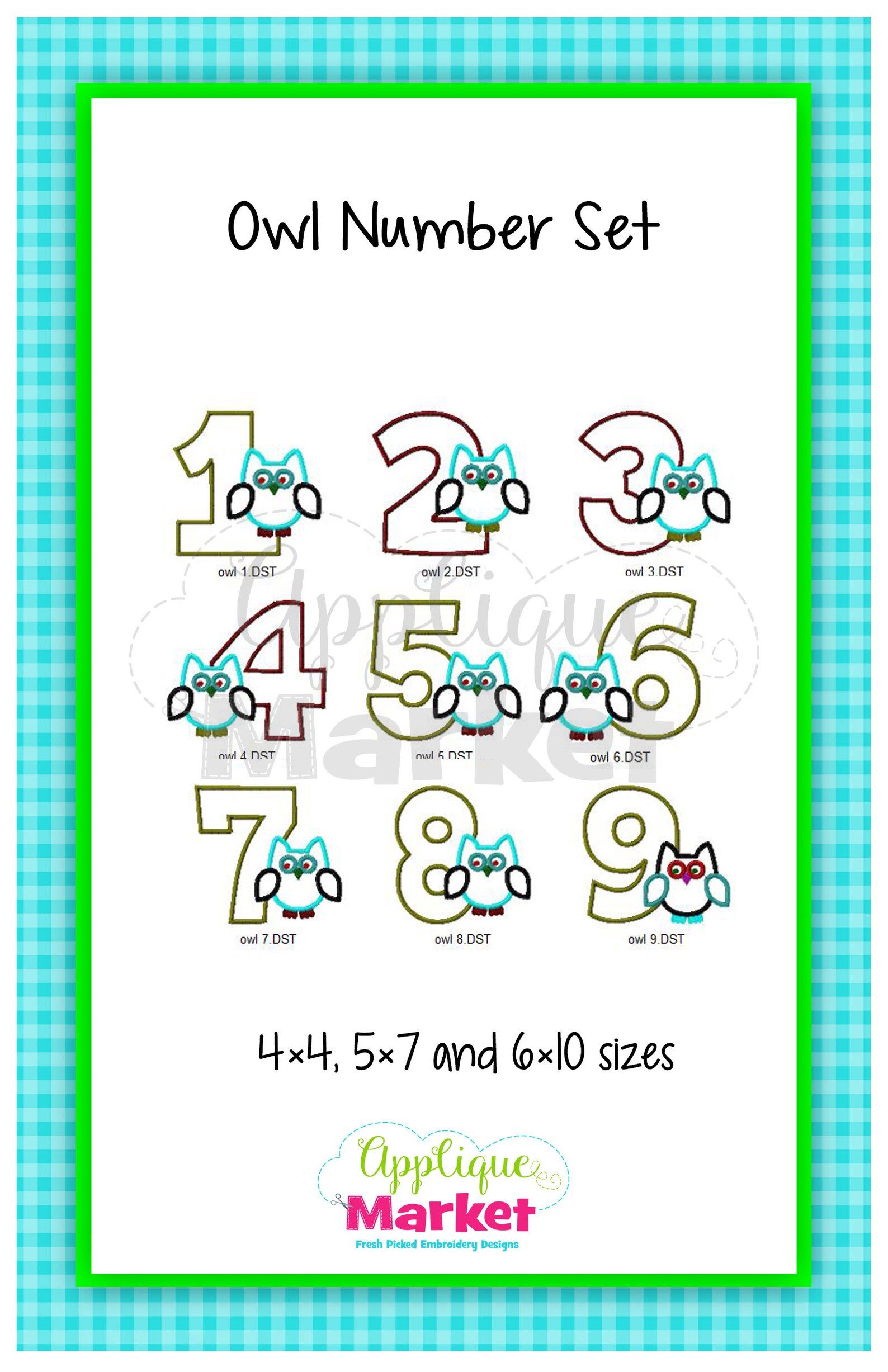 Machine Embroidery Design Applique Owl Number Set INSTANT | Etsy