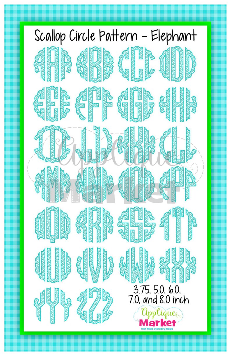 Machine Embroidery Design Embroidery Round Scallop Monogram Patterns ...