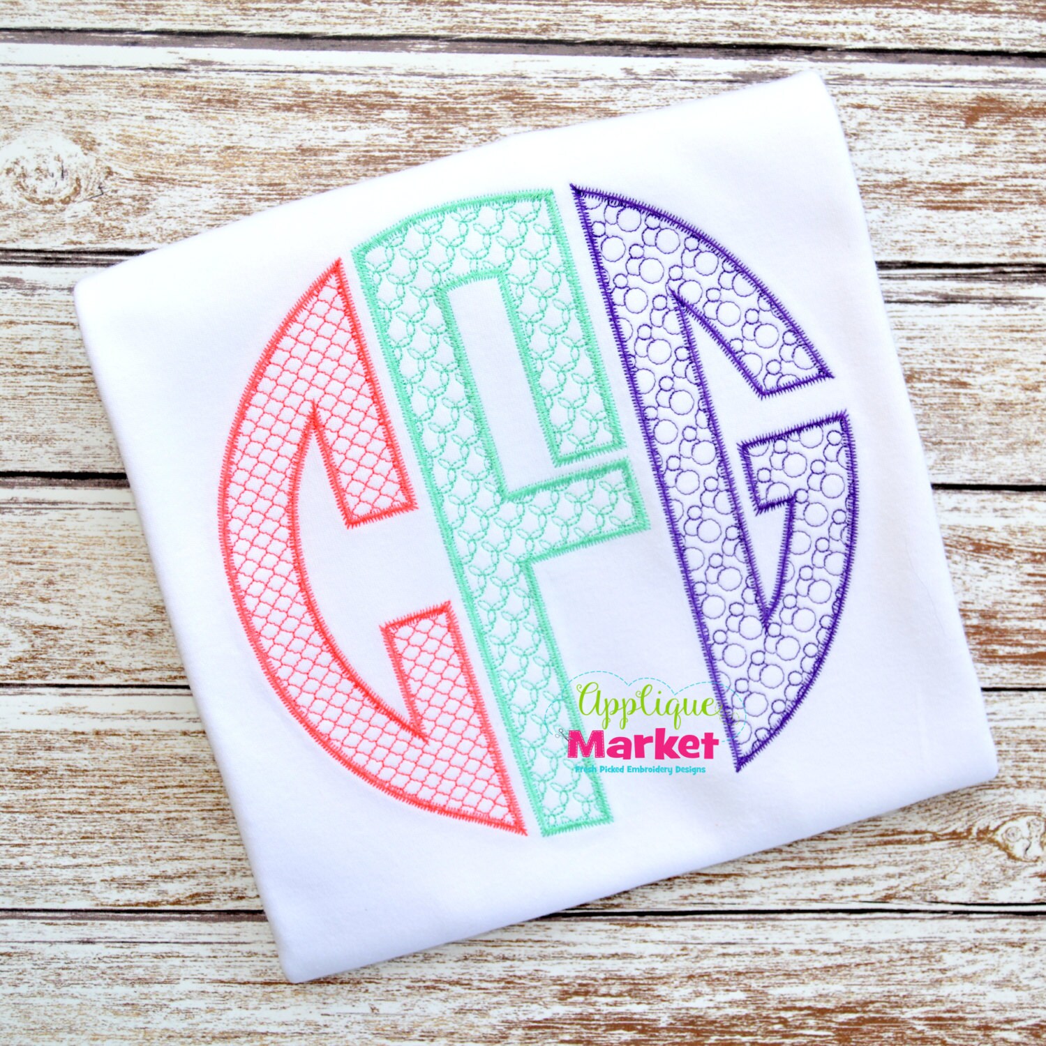 Machine Embroidery Design Embroidery Round Monogram | Etsy