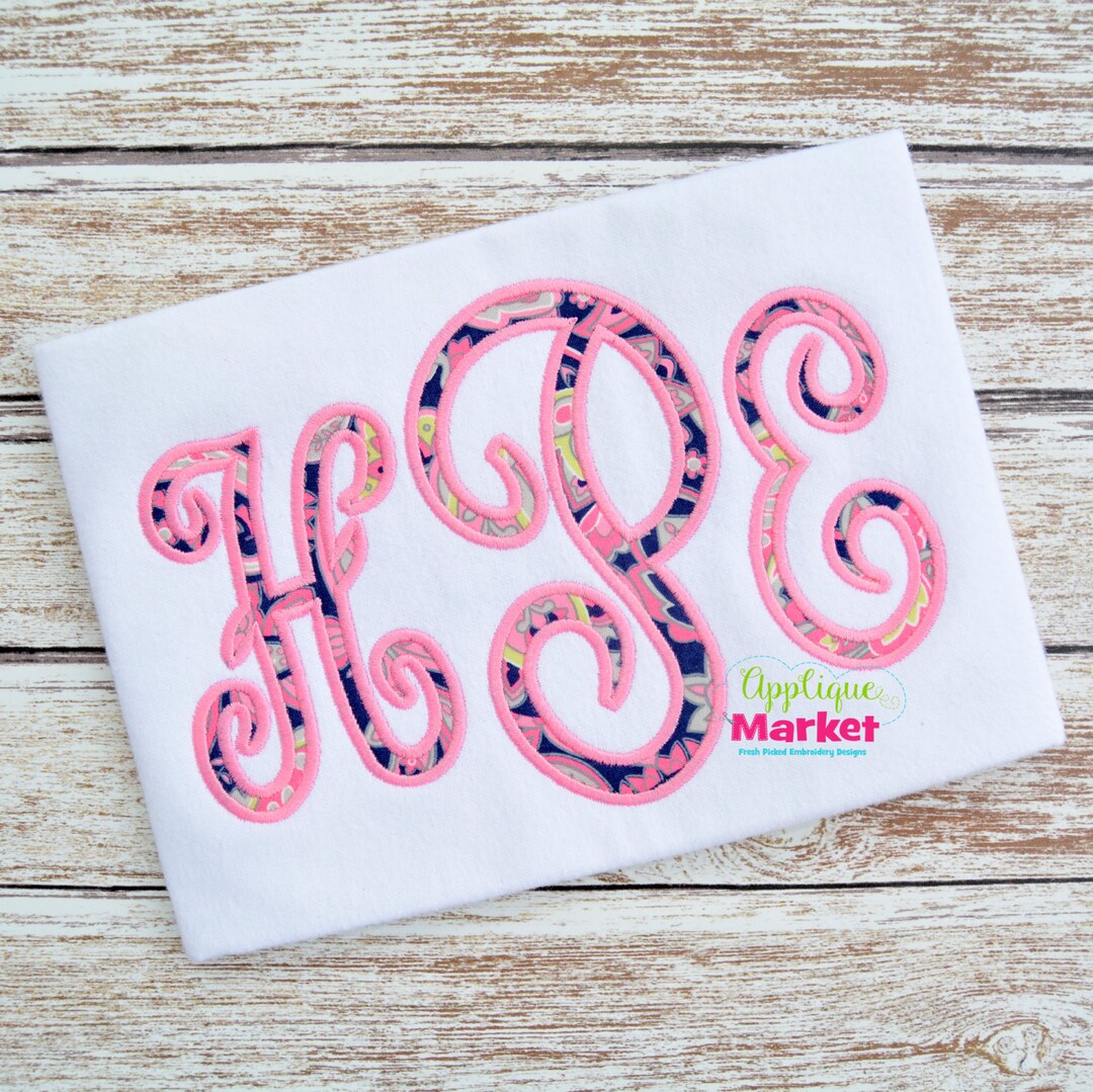 Machine Embroidery Design Scroll Applique Alphabet Font INSTANT ...