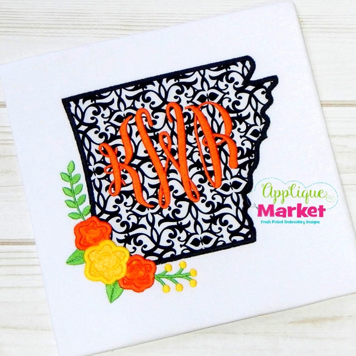 Machine Embroidery Design Embroidery Arkansas Flowers Applique INSTANT ...