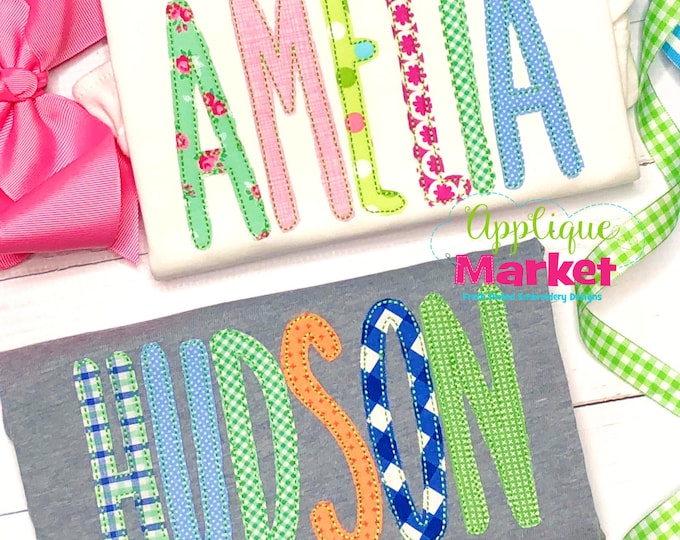 Machine Embroidery Design Casual Cursive Applique Alphabet Satin Stitch ...