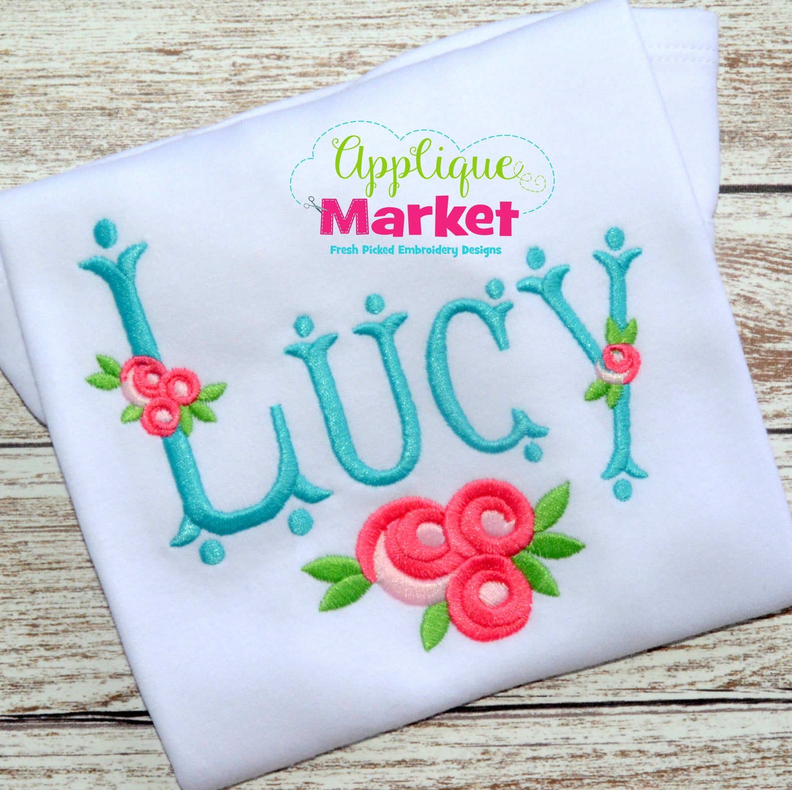 Machine Embroidery Design Fishtail Rose Monogram Alphabet Font | Etsy