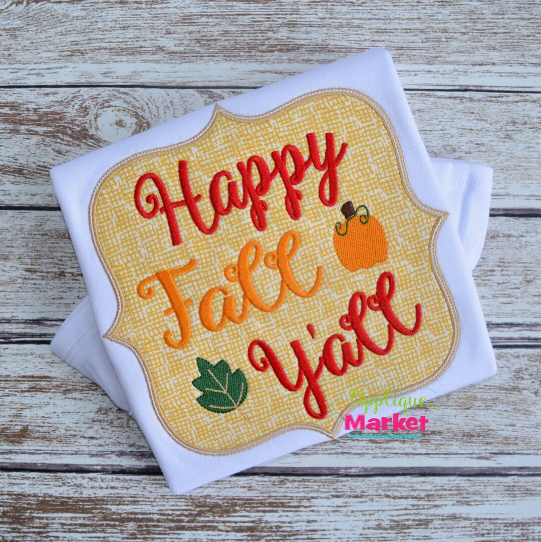 Machine Embroidery Design Embroidery Happy Fall Frame INSTANT DOWNLOAD ...