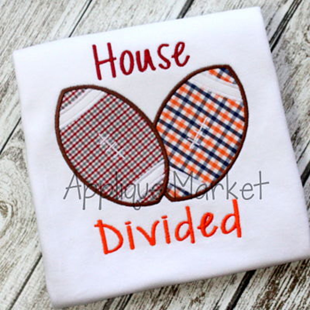 Machine Embroidery Design Applique Football House Divided INSTANT ...