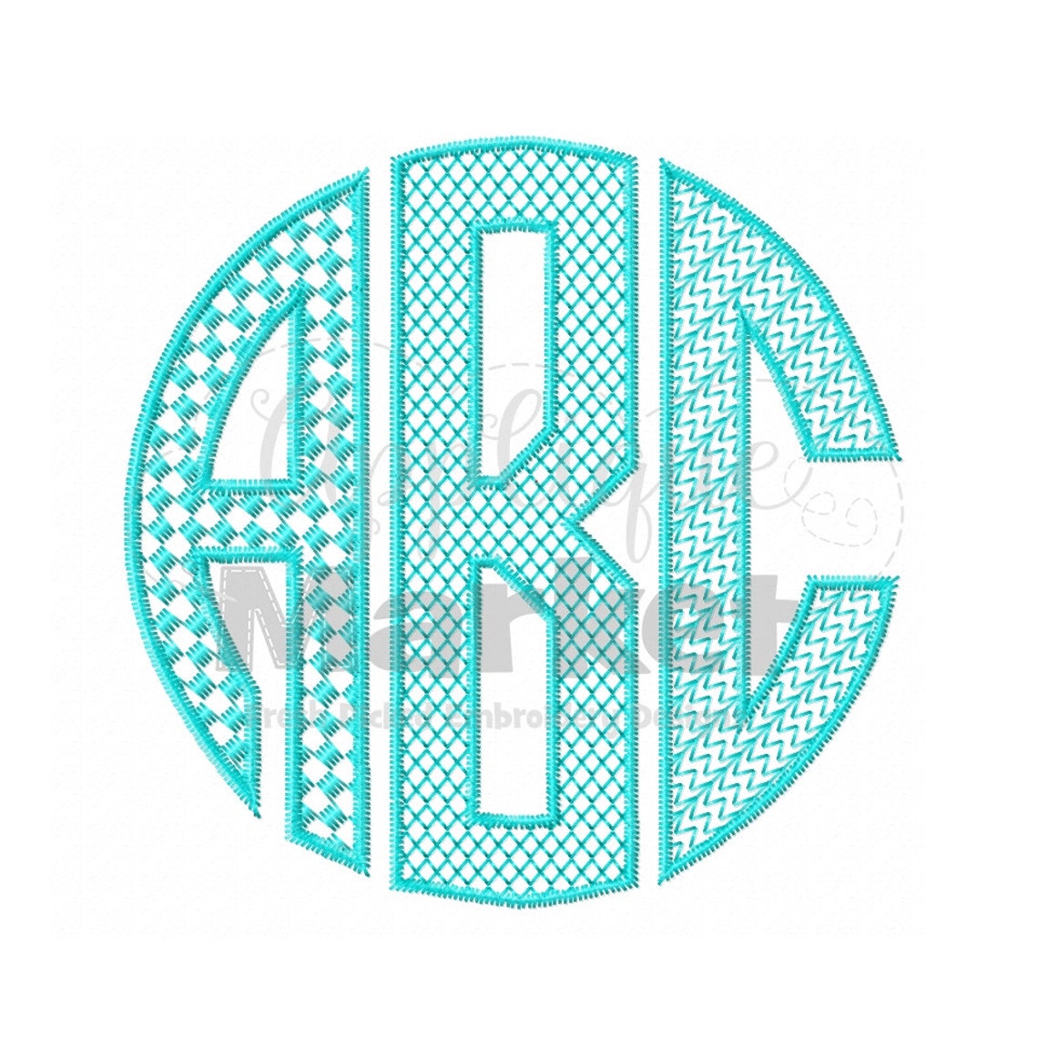 Machine Embroidery Design Embroidery Round Monogram | Etsy