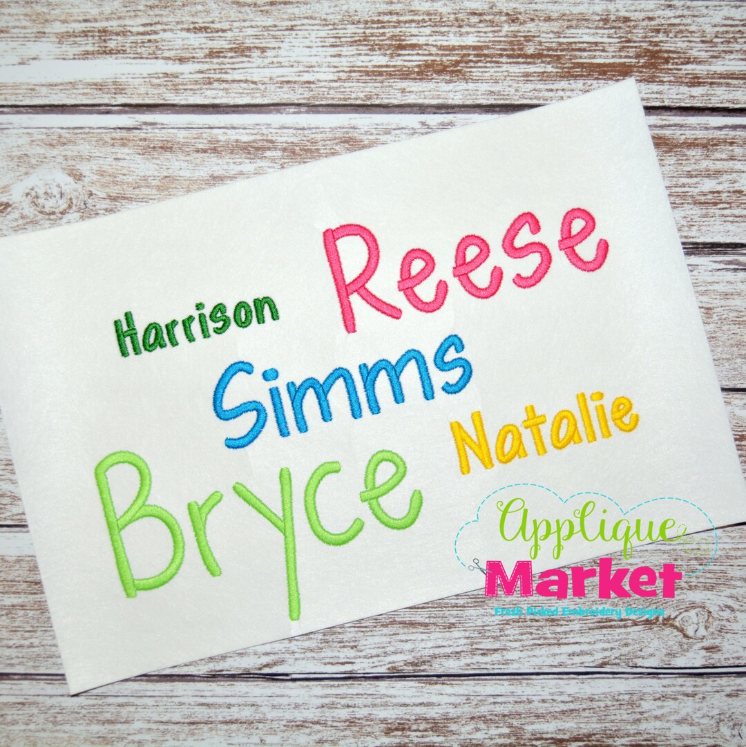 Machine Embroidery Design Font Monogram Simple Hand Alphabet INSTANT ...