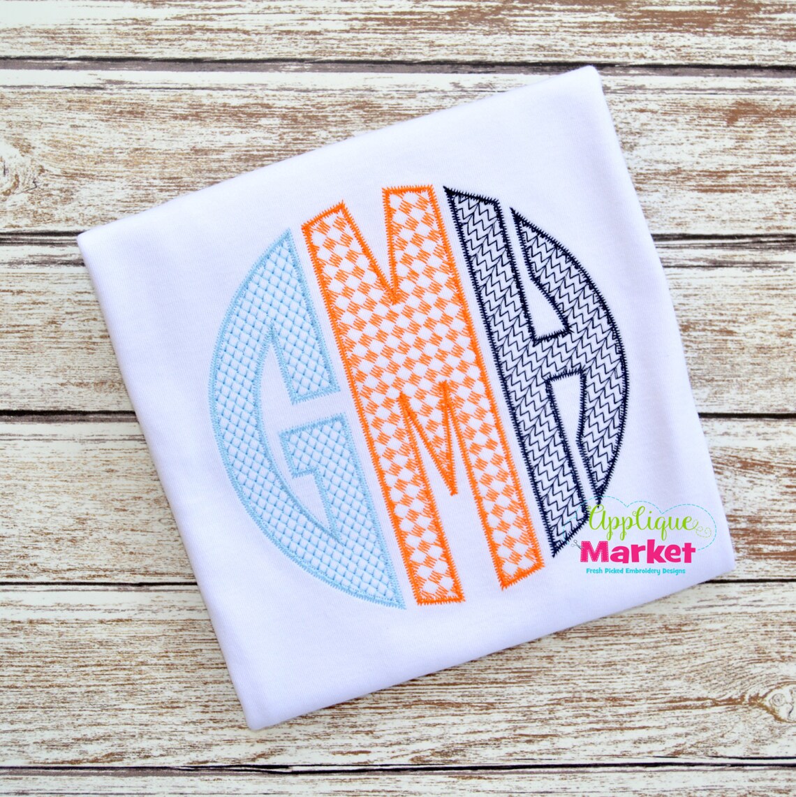 Machine Embroidery Design Embroidery Round Monogram | Etsy