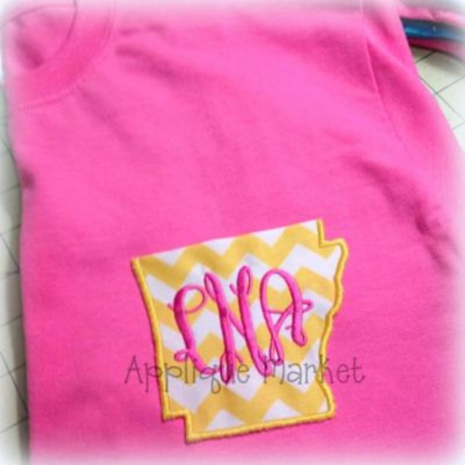 Machine Embroidery Design Applique Appli-pocket 1 Arkansas Shape ...