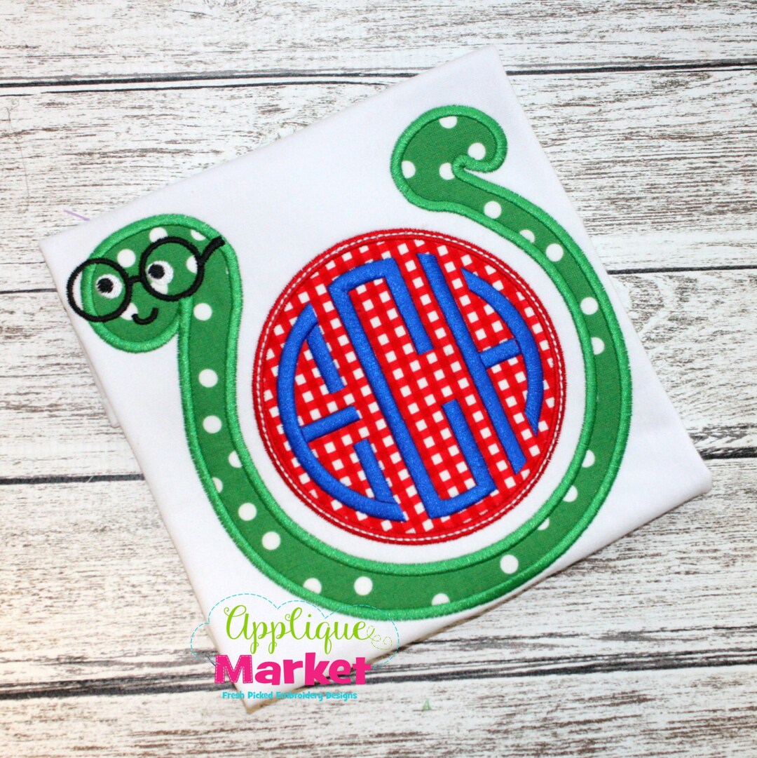 Machine Embroidery Design Embroidery Worm Monogram Applique INSTANT ...