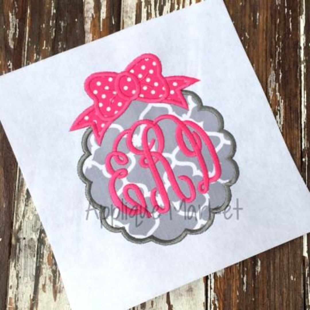 Machine Embroidery Design Applique Scallop Bow 2 Frame INSTANT DOWNLOAD ...