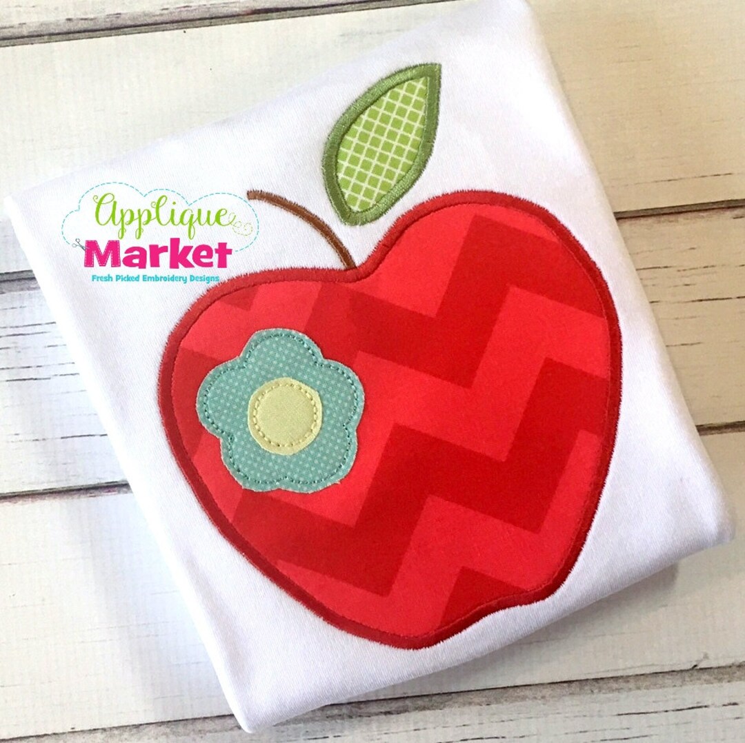 Machine Embroidery Design Applique Apple Flower INSTANT DOWNLOAD - Etsy