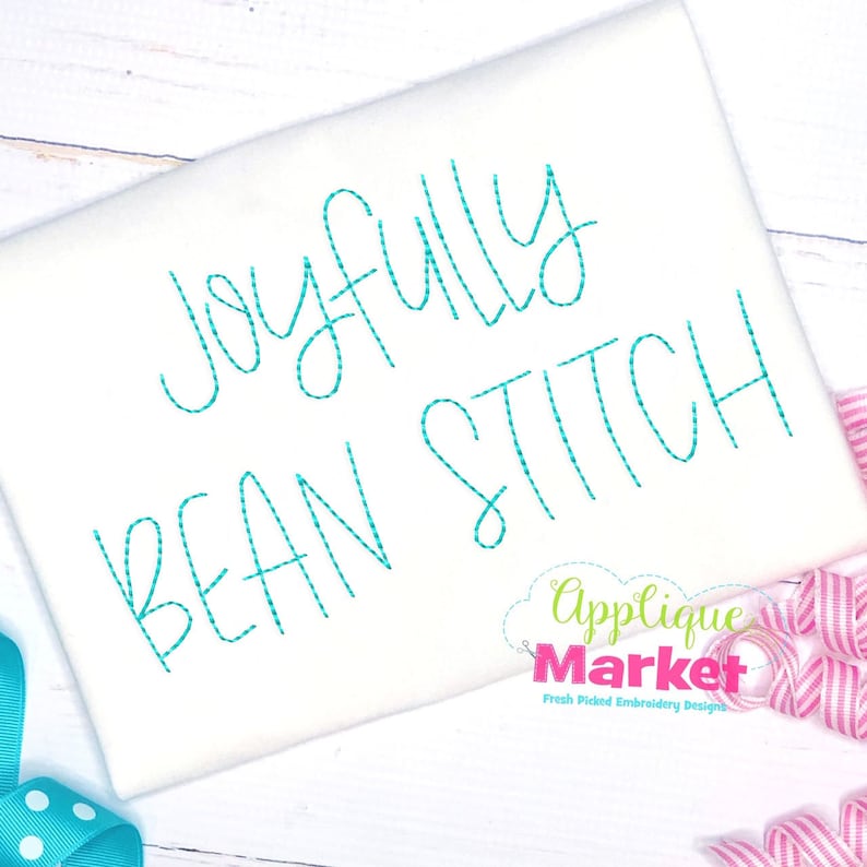 Machine Embroidery Font Joyfully Bean Stitch Vintage Alphabet - Etsy