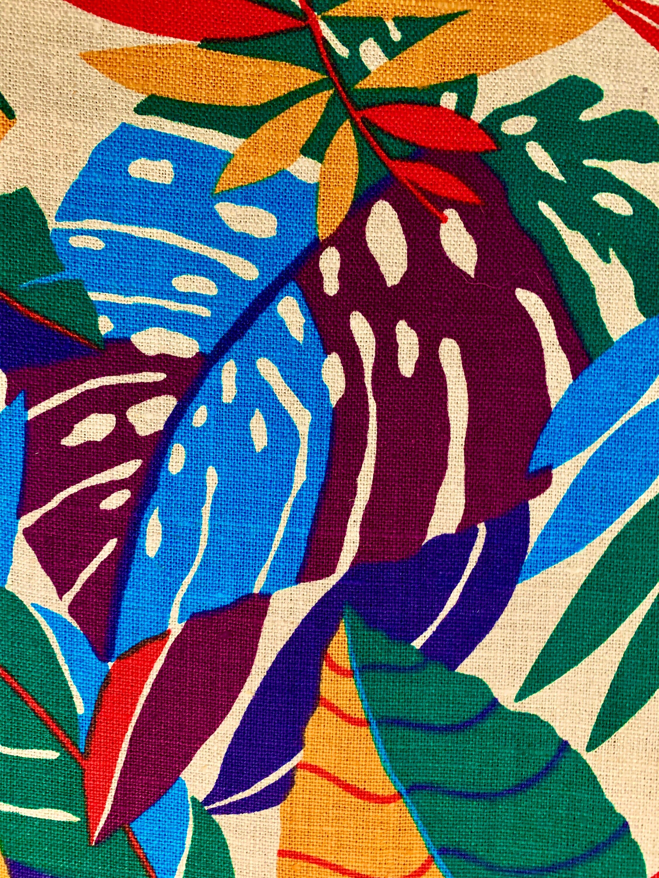 Fantastic Boho Chic Linen Barkcloth Fabric Yardage with a Tropical ...