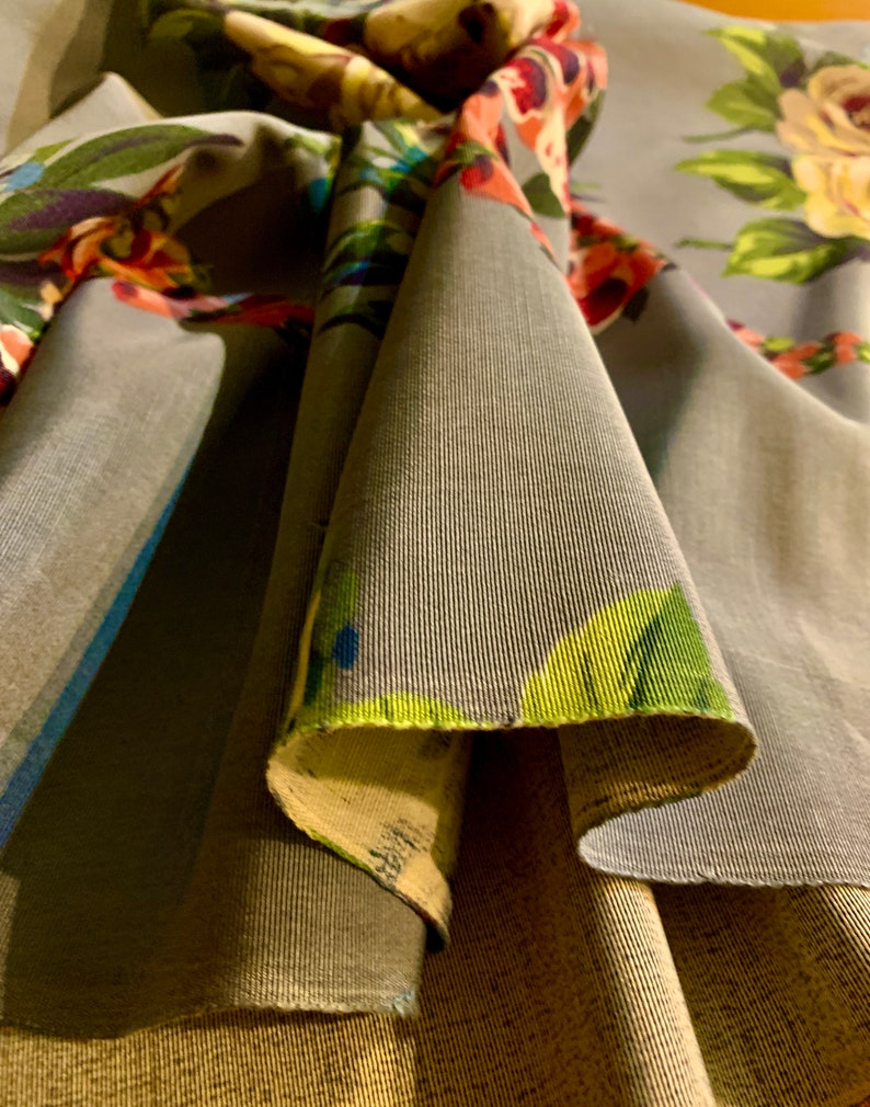 Marvelous 1930s Rose and Foxglove Floral Barkcloth Era Fabric/ - Etsy