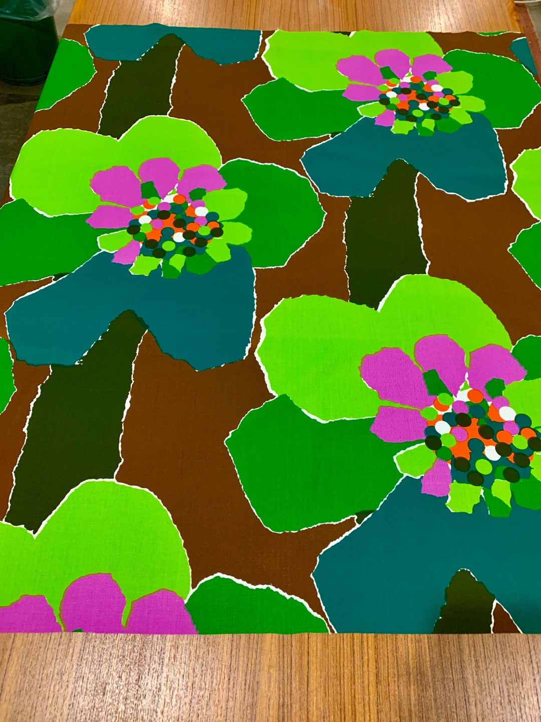 Groovy 70s Dutch Floral Design Cotton Yardage for Upholstery and Home ...