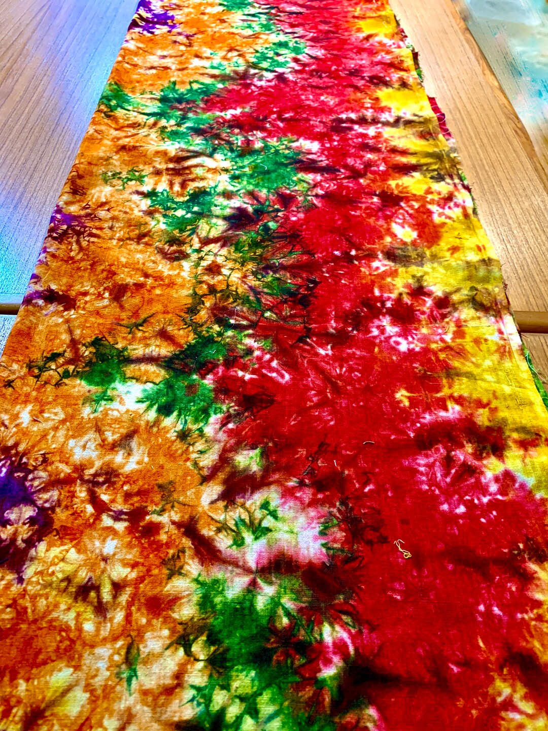 Vintage 60s Boho Chic Psychedelic Tie Dyed Fabric/ Cotton Yardage for ...