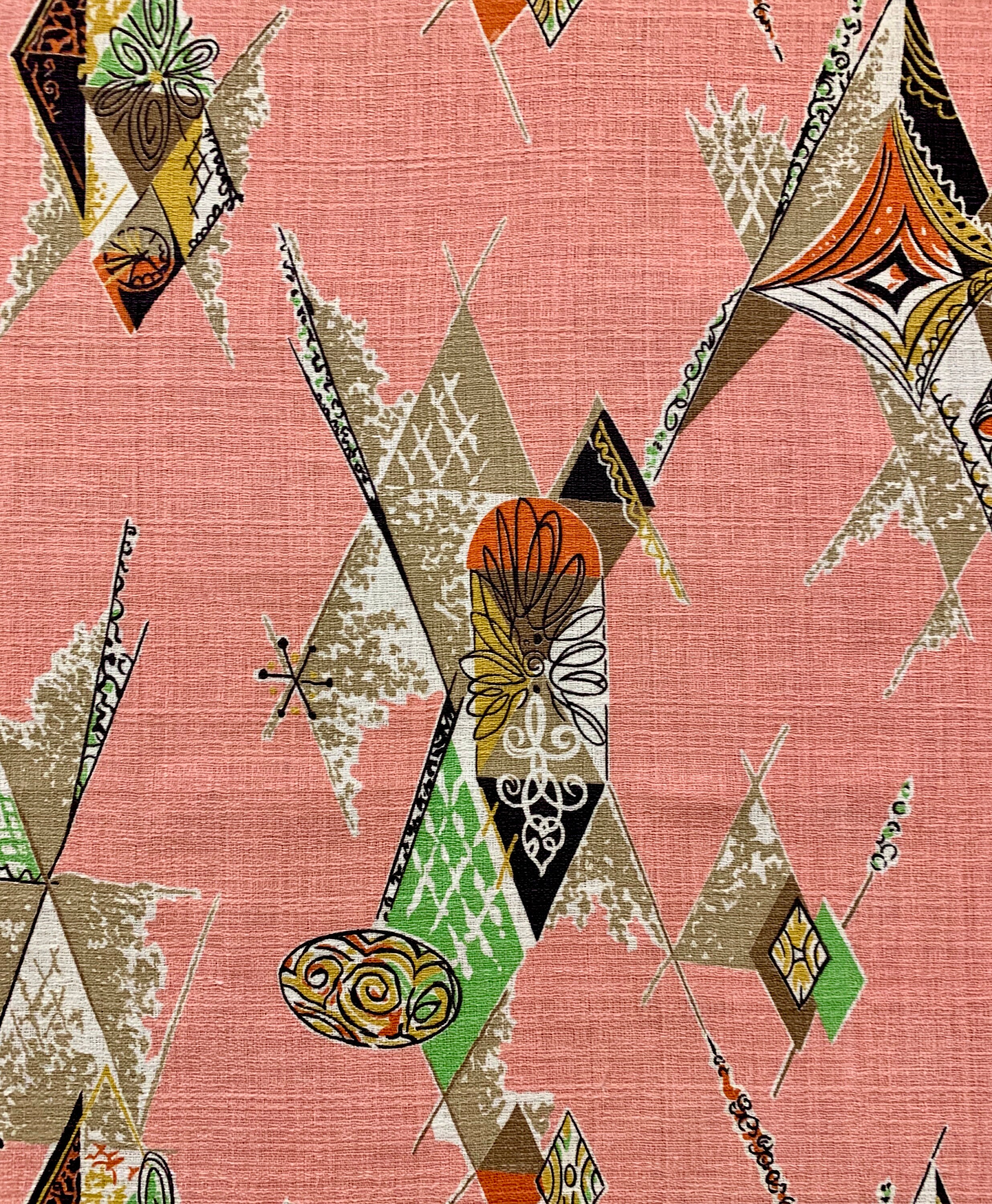 Mid Century Mod Barkcloth Fabric with an Eames Era Chic Space Age ...