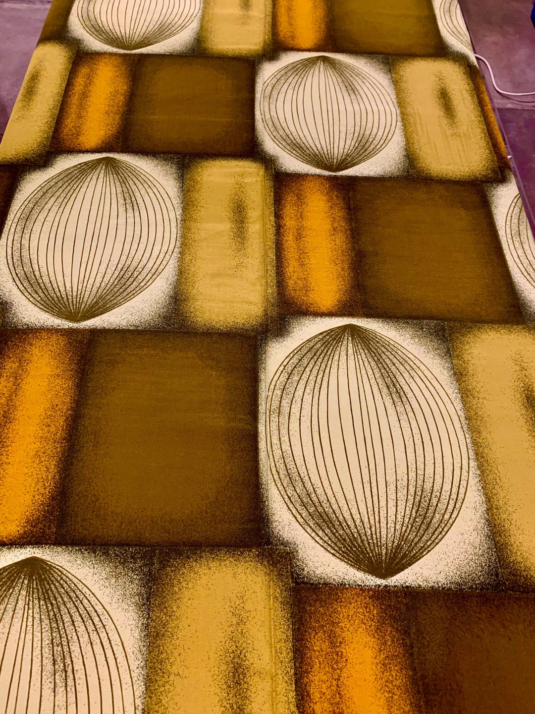 1960s Atomic Rayon Fabric: Mid Century Modern Upholstery Fabric/ 48"w X ...