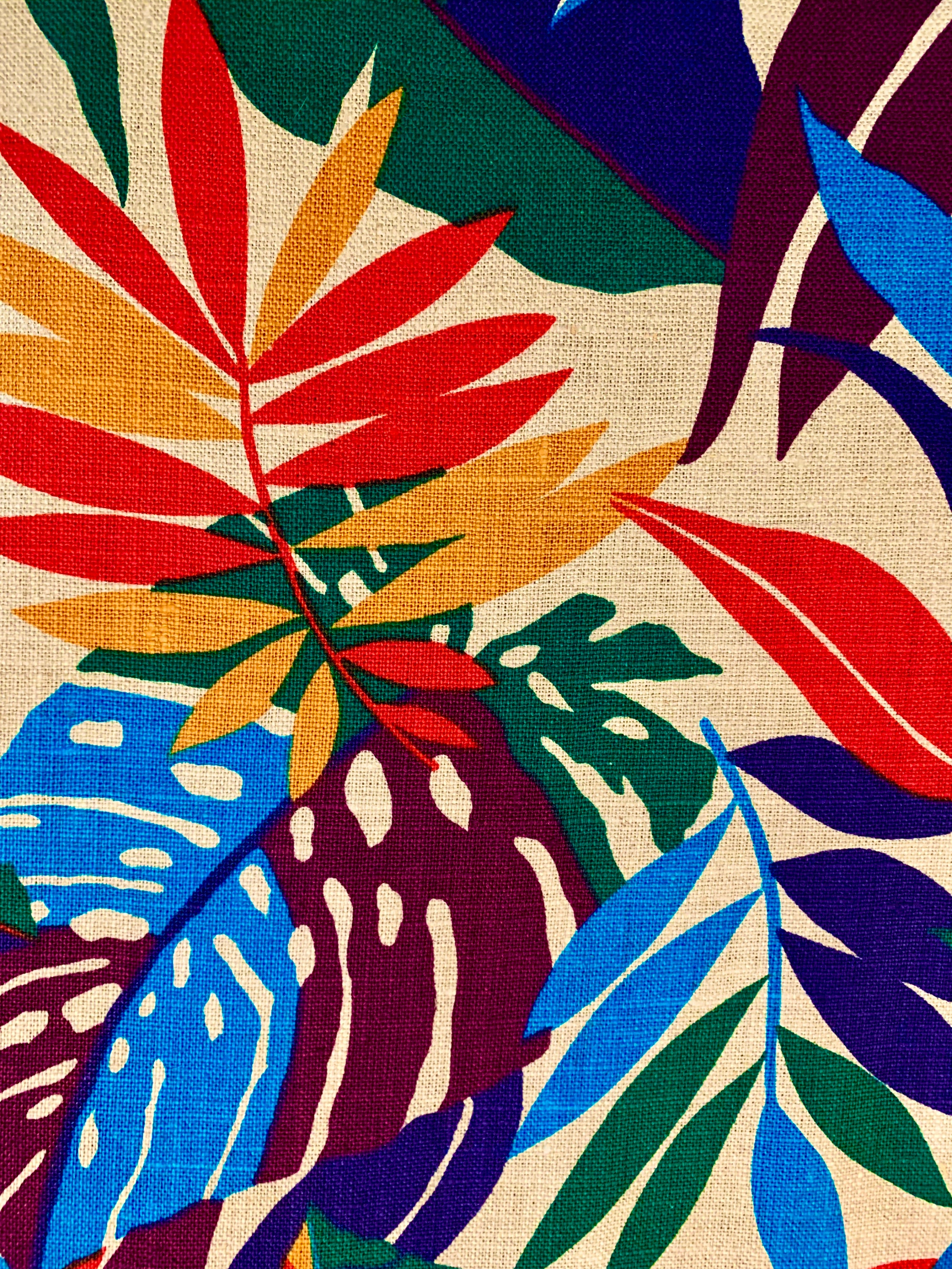 Fantastic Boho Chic Linen Barkcloth Fabric Yardage with a Tropical ...