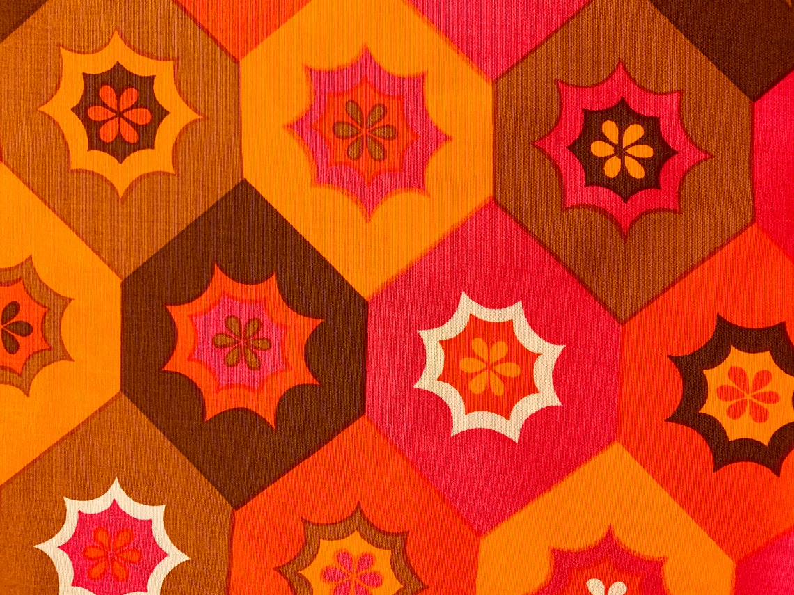 Groovy 70s Geometric Design MCM Fabric With a Bold 3D Op Art - Etsy