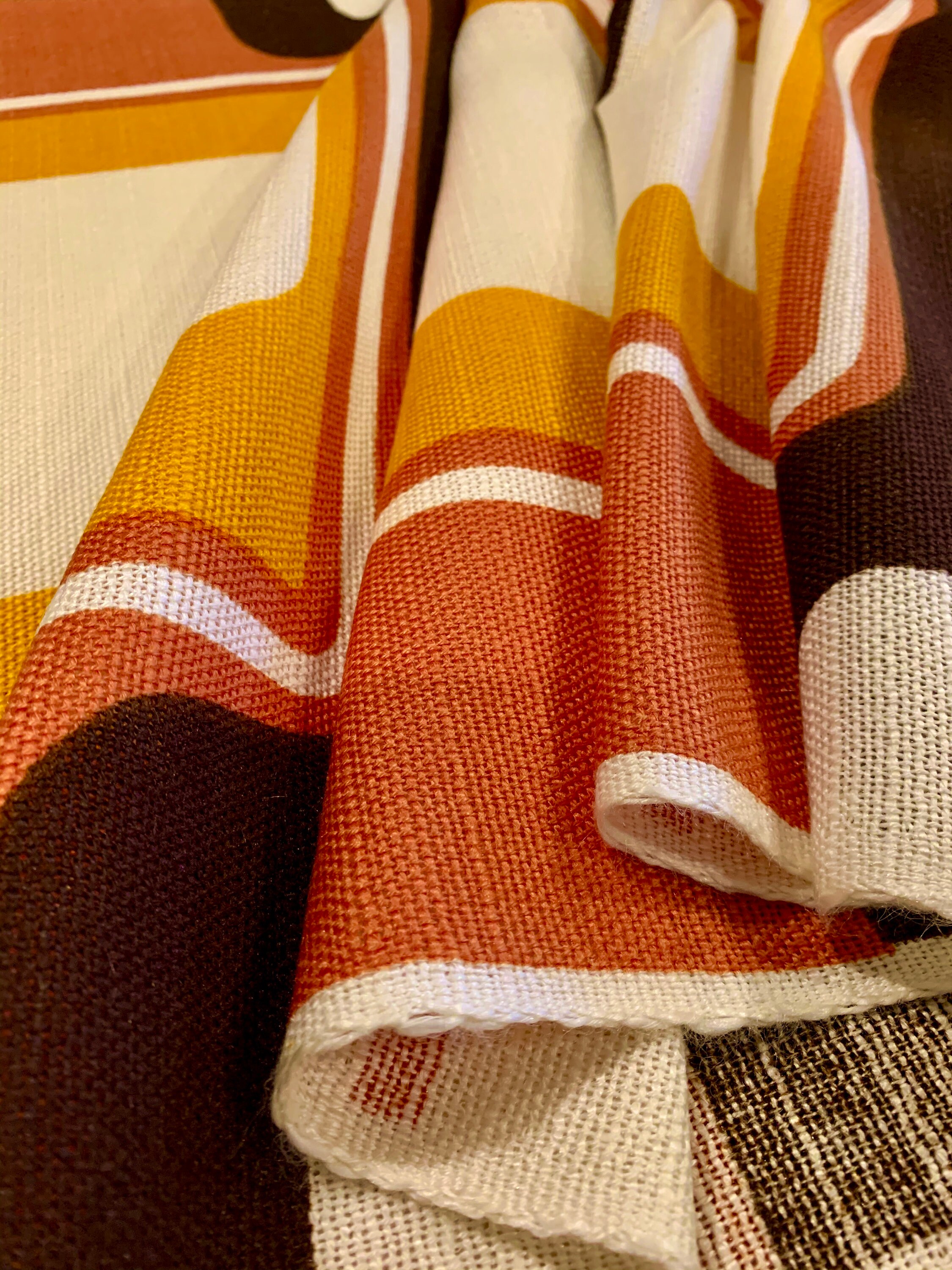 Mod 70s Hippie Fabric with an Abstract Stripe Design/ Fab Acrylic ...