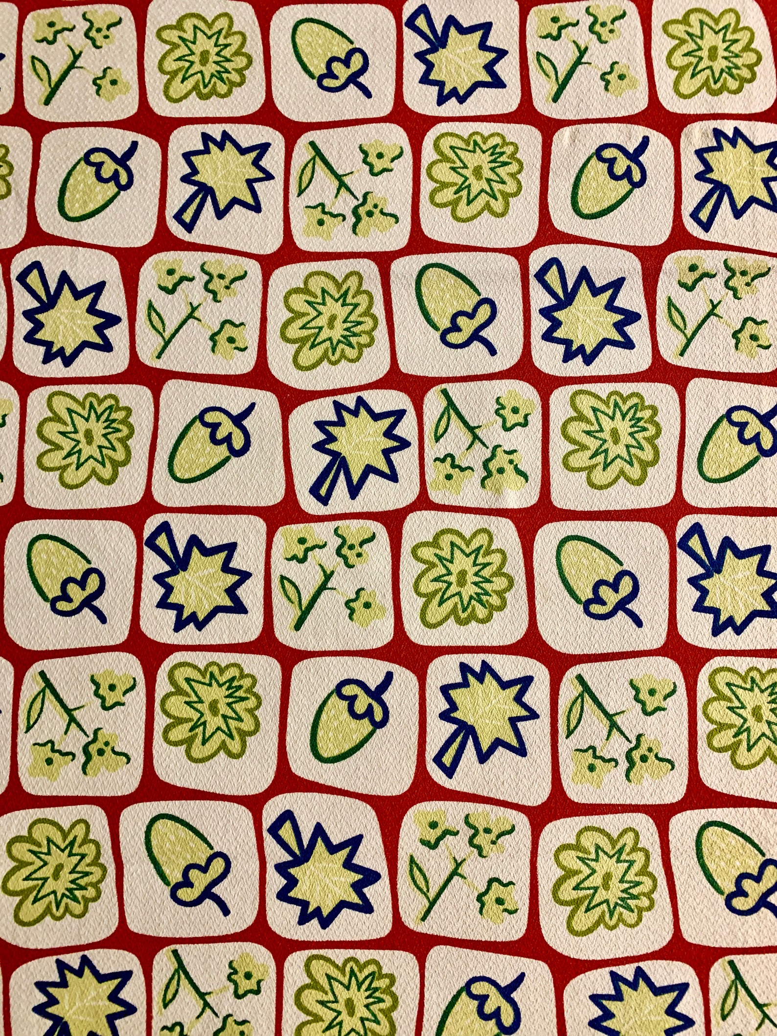 Vintage 1950s Wacky Botanical Barkcloth Fabric/ Cotton - Etsy