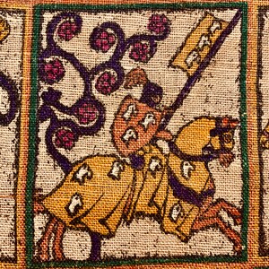 Vintage 1970s Linen Fabric/ Medieval Royalty Masterpiece/burlap Yardage ...