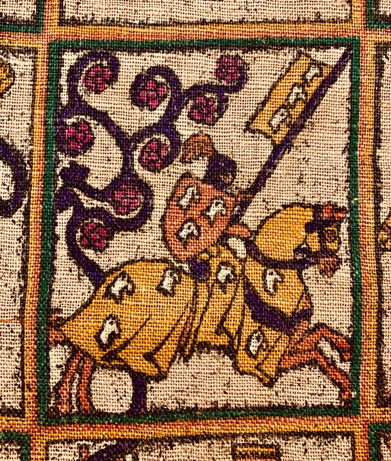 Vintage 1970s Linen Fabric/ Medieval Royalty - Etsy