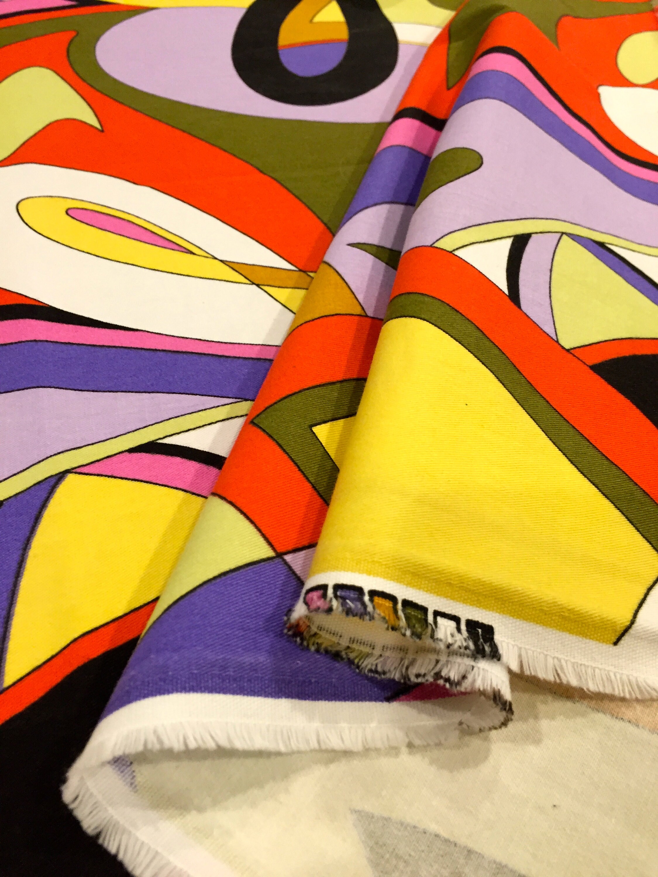 Vintage 60s Wild and Wacky Psychedelic Swirl Fabric// CottonYardage ...