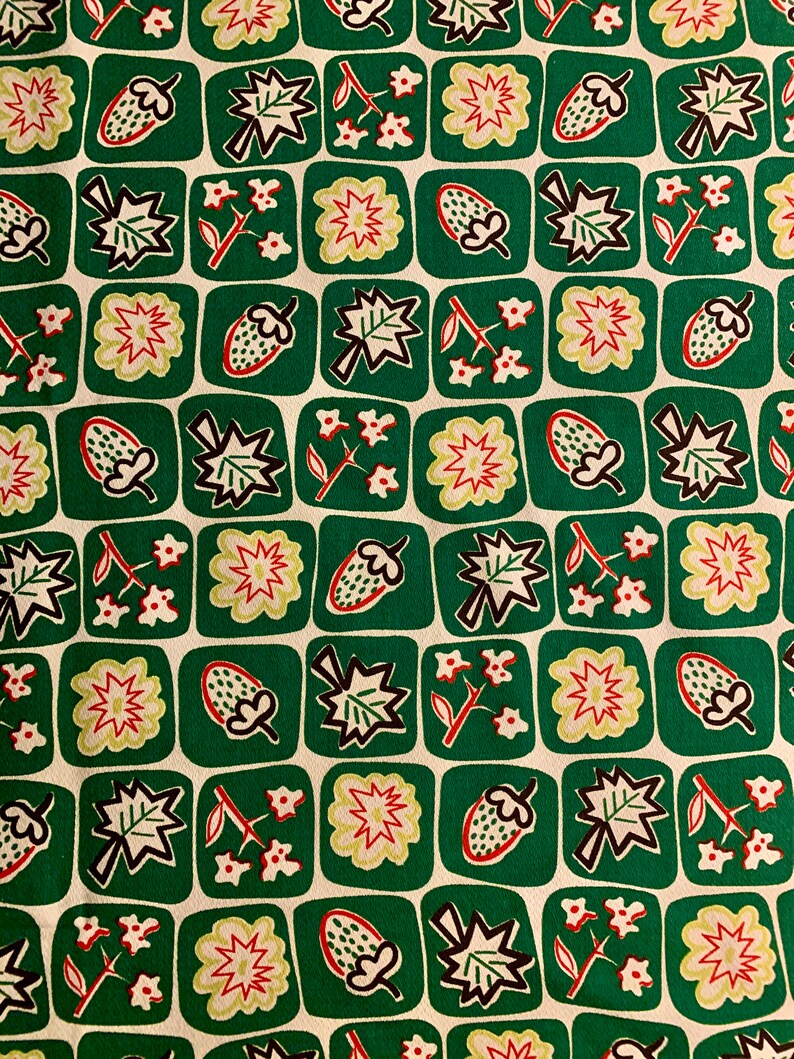 Vintage 1950s Wacky Botanical Barkcloth Fabric/ Cotton - Etsy