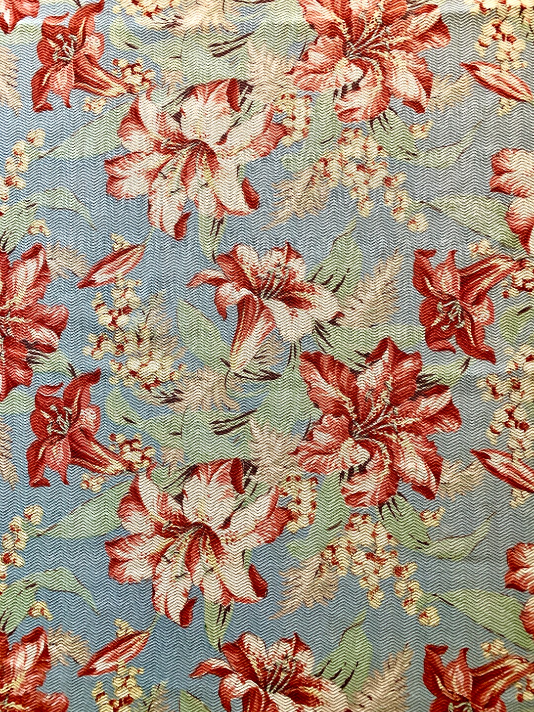 1940s Stargazer Lily Barkcloth Fabric: Vintage Floral Cotton Yardage - Etsy