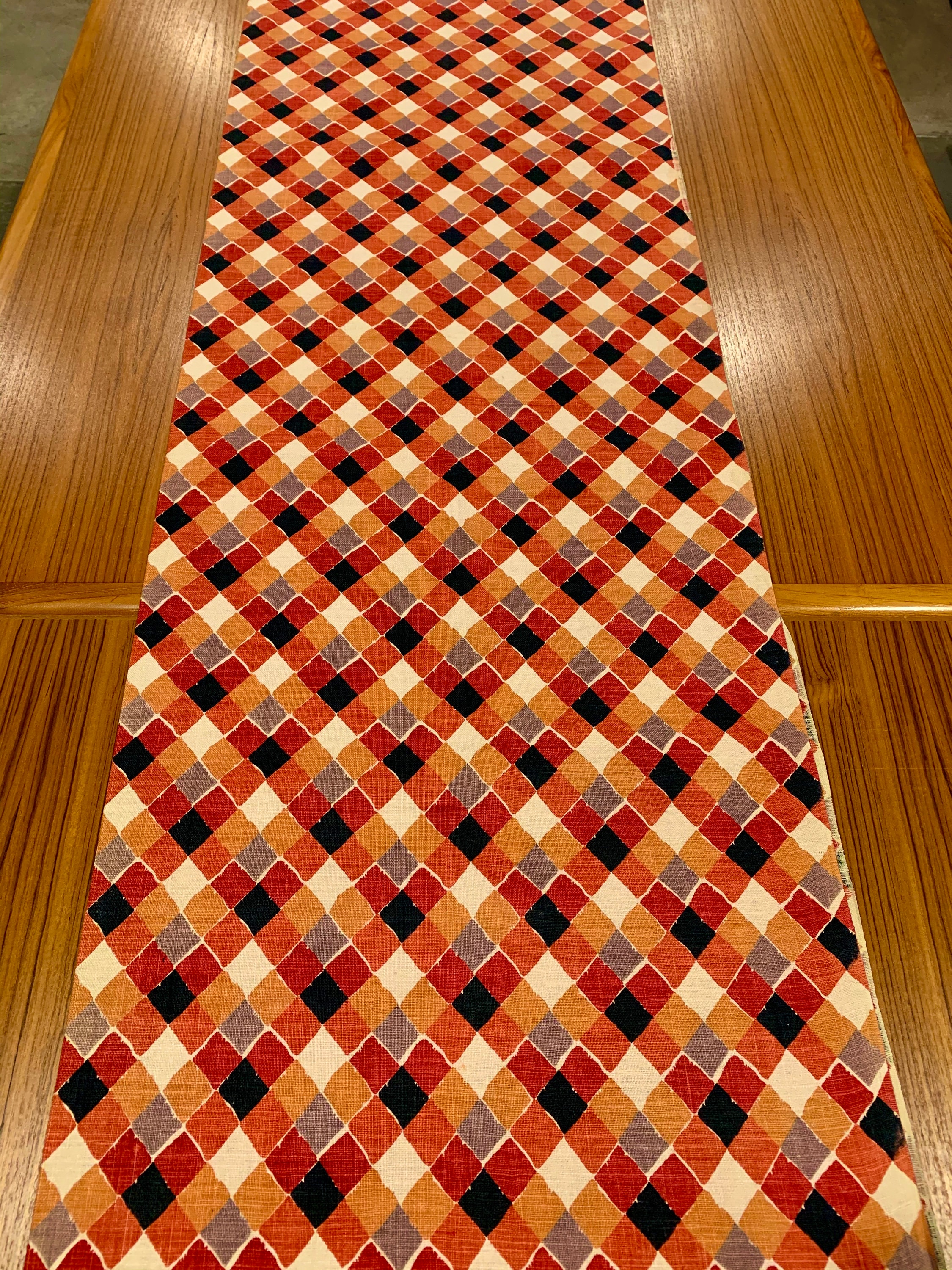 4 EntwurfHaus ONLY Fab Vintage MCM Linen Fabric with a Geometric ...