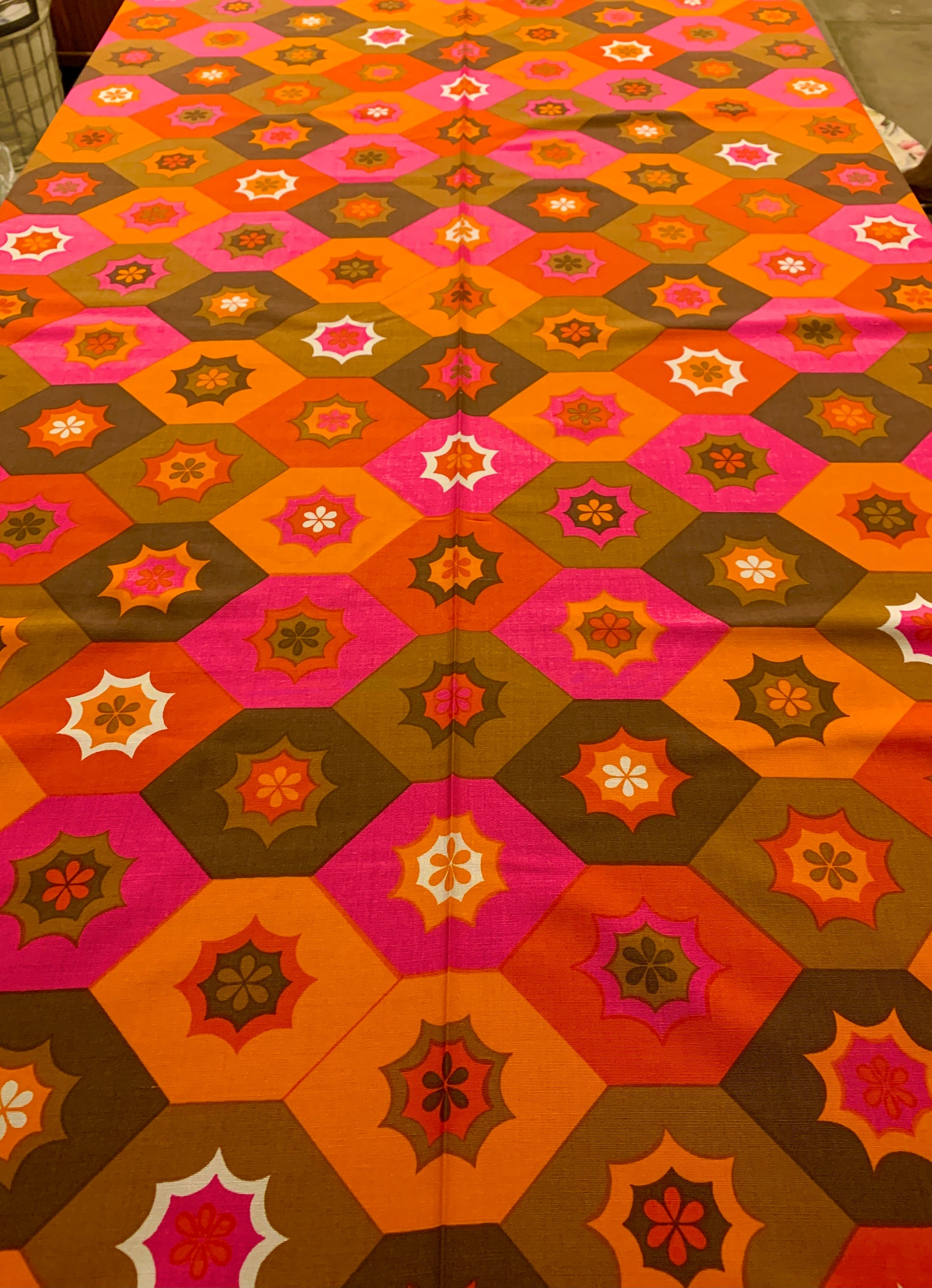 Groovy 70s Geometric Design MCM Fabric With a Bold 3D Op Art - Etsy