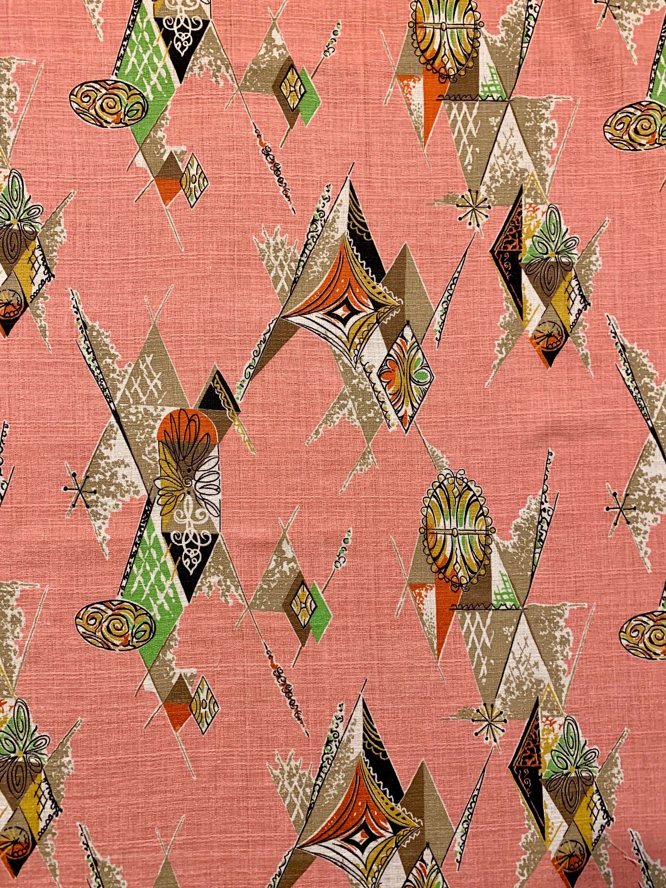 Mid Century Mod Barkcloth Fabric with an Eames Era Chic Space Age ...