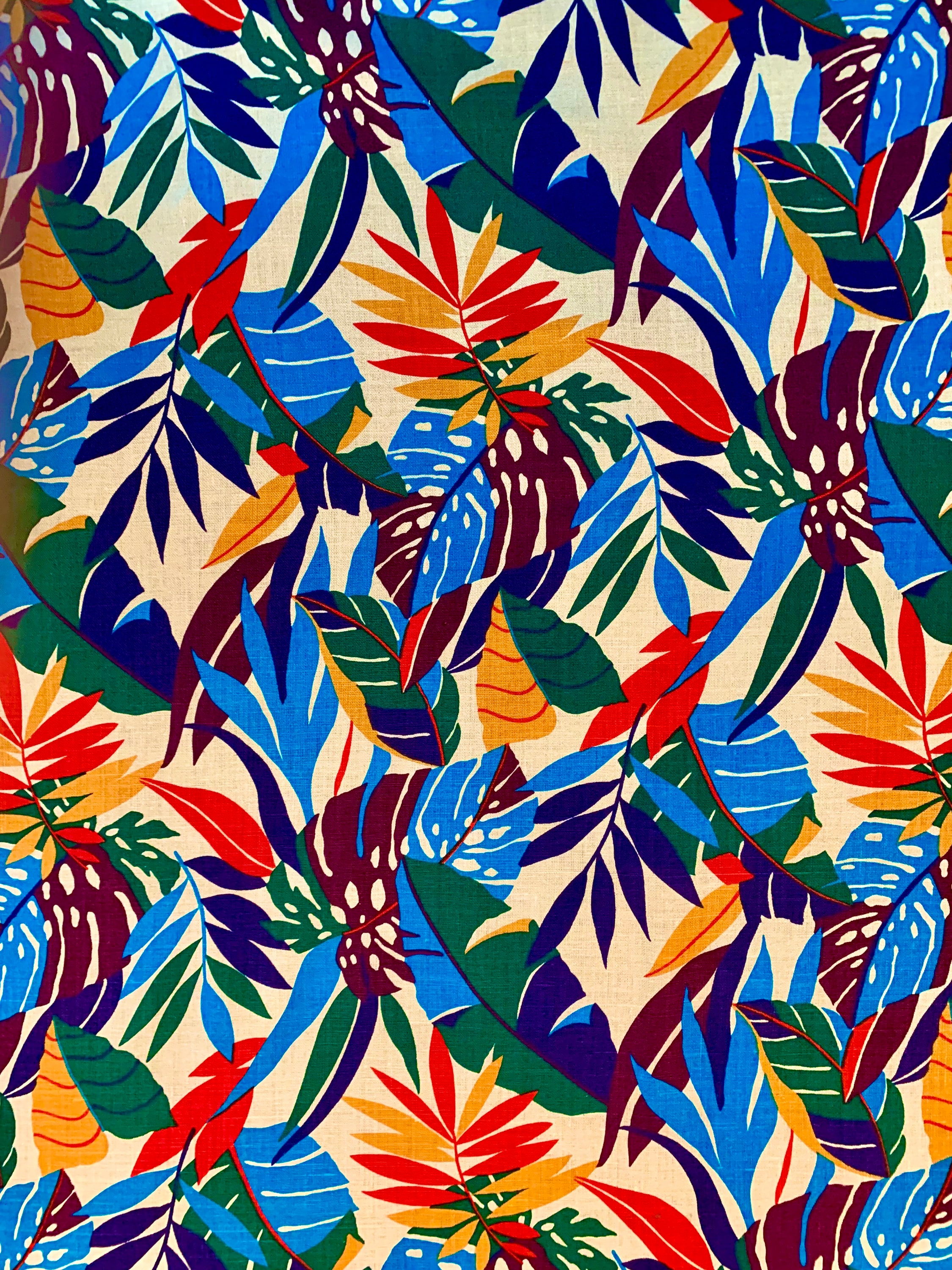 Fantastic Boho Chic Linen Barkcloth Fabric Yardage with a Tropical ...