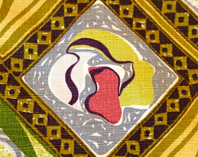 50s Mid Century Mod Atomic Under-sea Tiki Fabric// Eames Era - Etsy