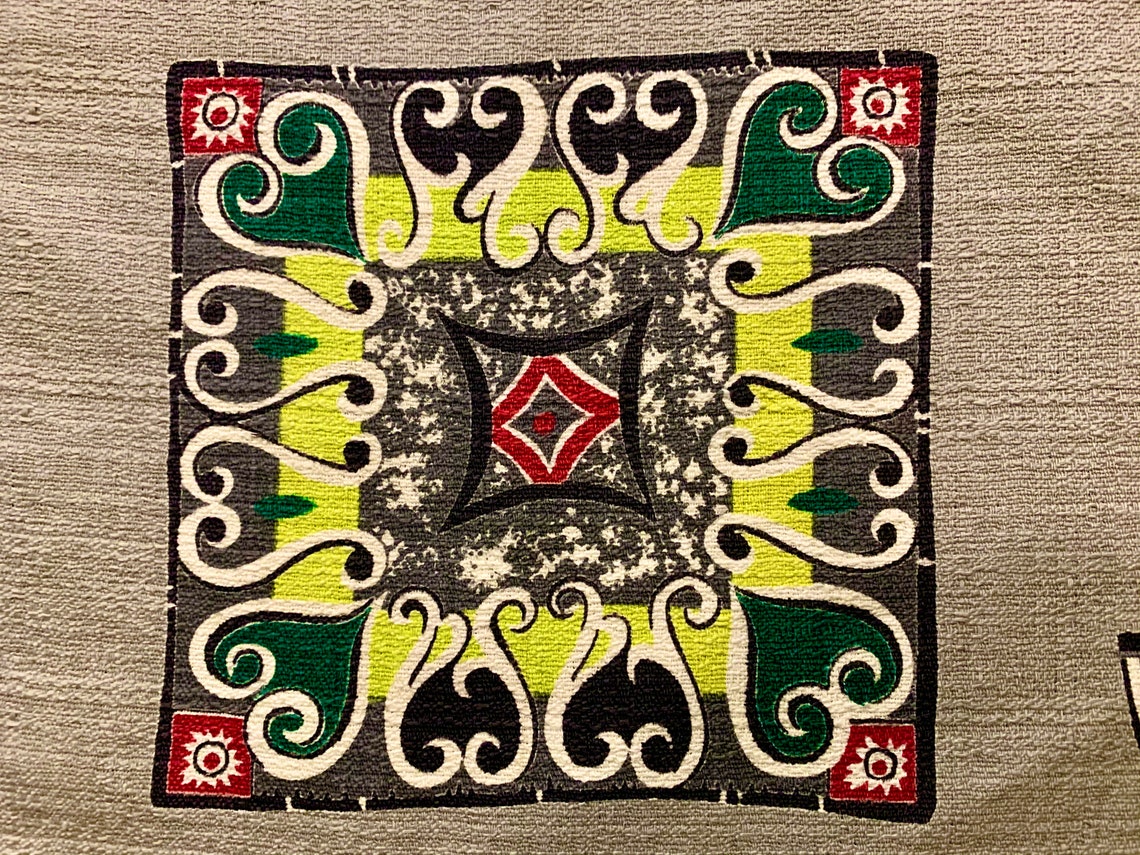 50s Mid Century Mod Atomic Tiki Fabric/ Eames Era Abstract | Etsy