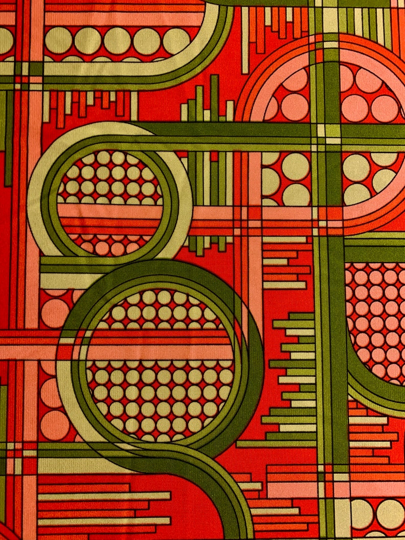 Wild and Crazy Vintage 60s Geometric Fabric Yardage for - Etsy
