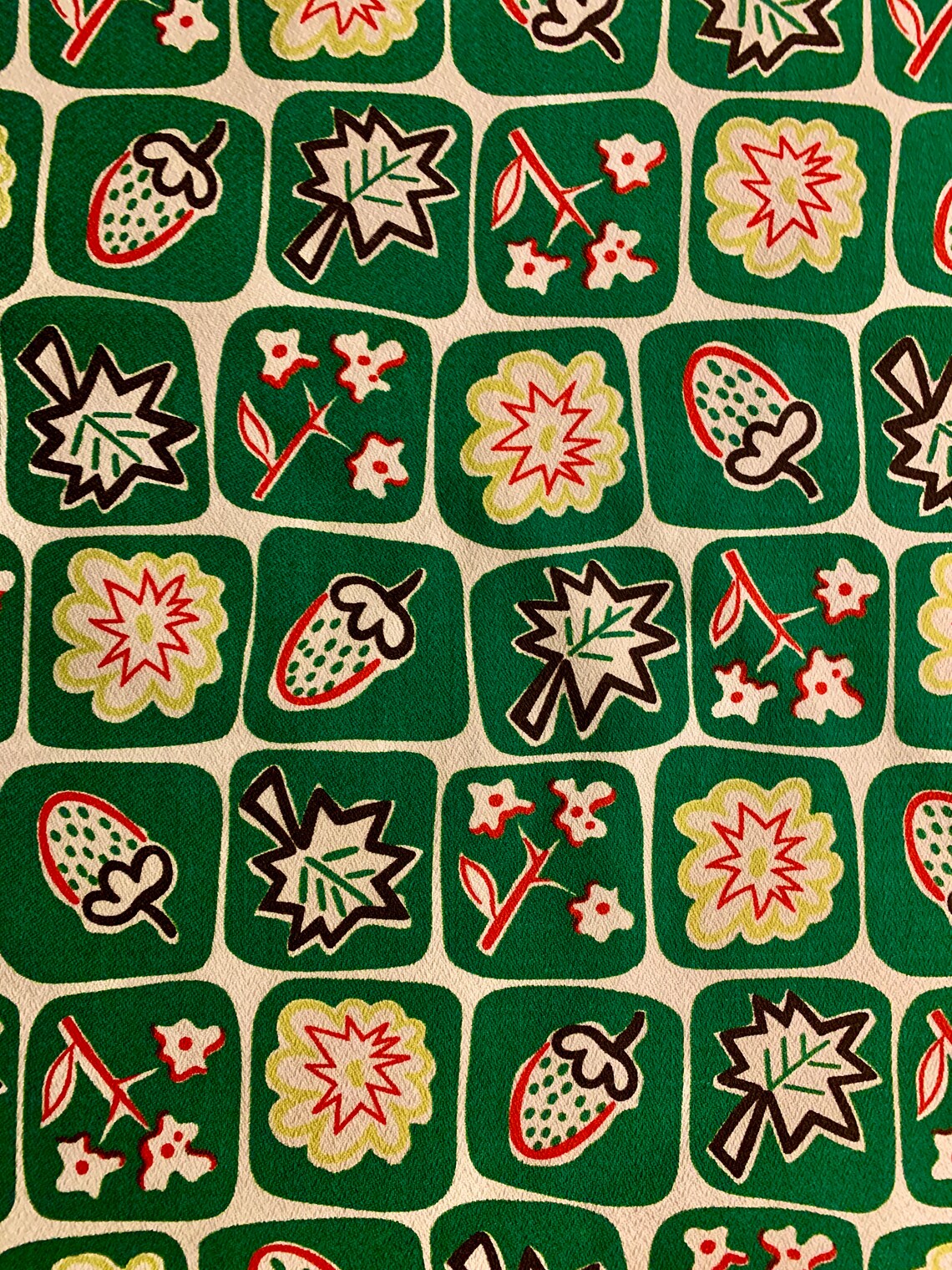 Vintage 1950s Wacky Botanical Barkcloth Fabric/ Cotton - Etsy
