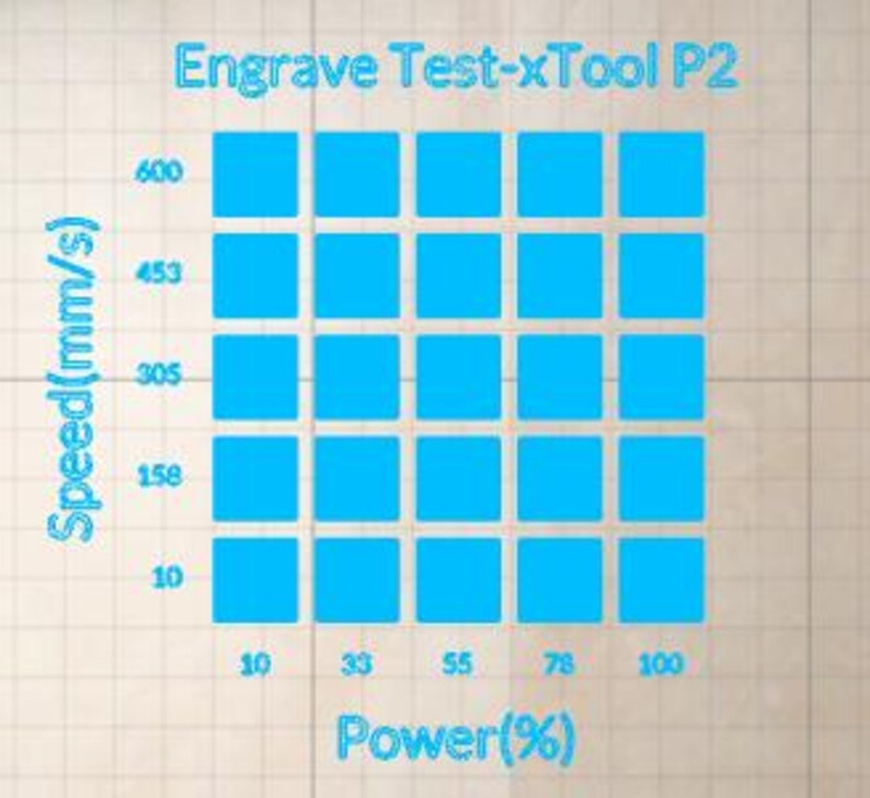 Xtool P2 Test Grid acrylic, Wood, Slate - Etsy