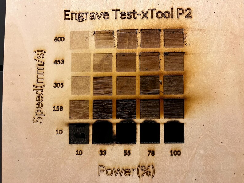Xtool P2 Test Grid acrylic, Wood, Slate - Etsy